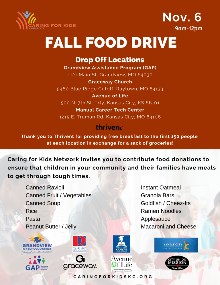 Fall Food Drive - 4 Locations - Caring For Kids KC